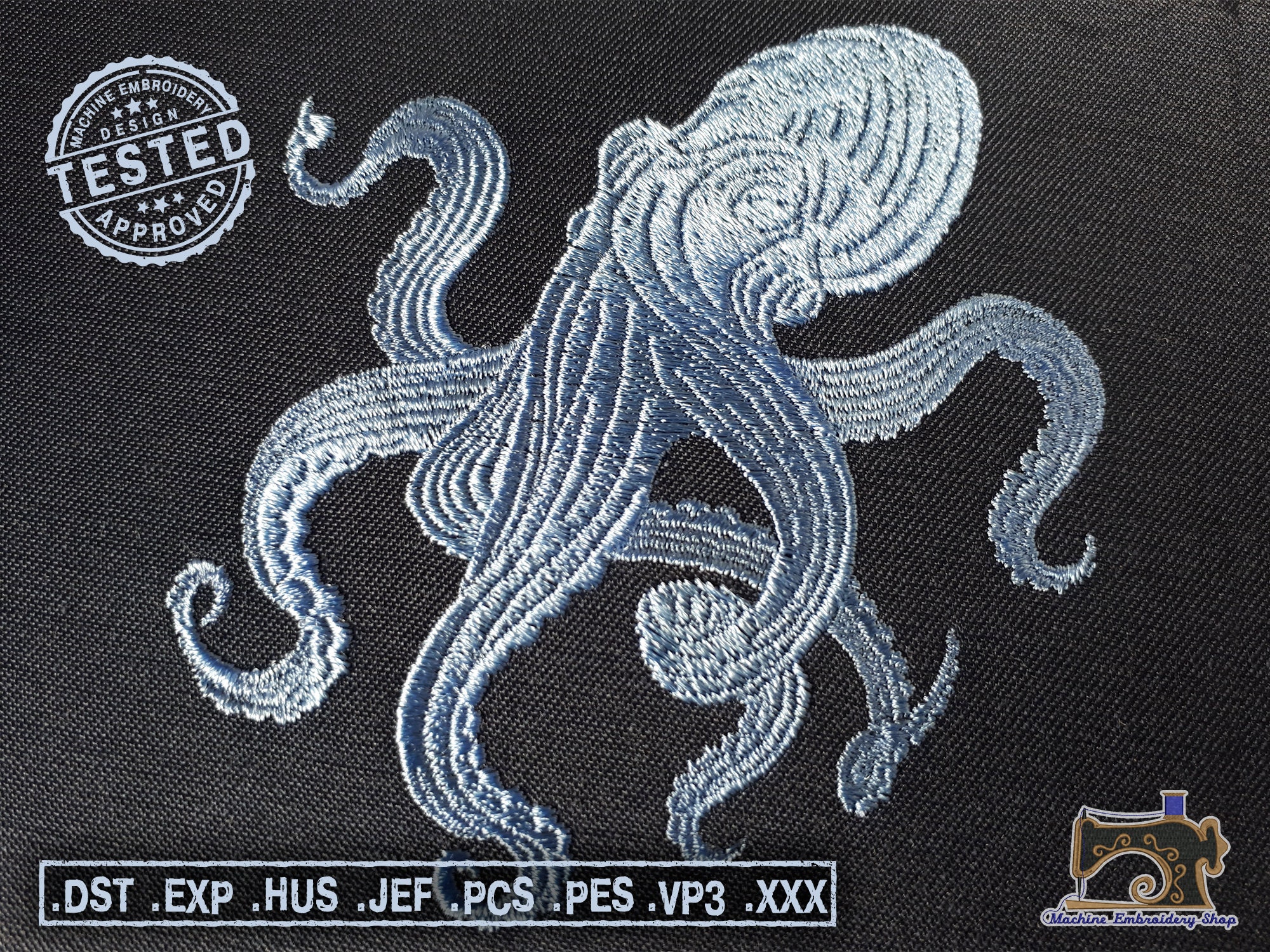 Octopus Machine Embroidery Design | Etsy