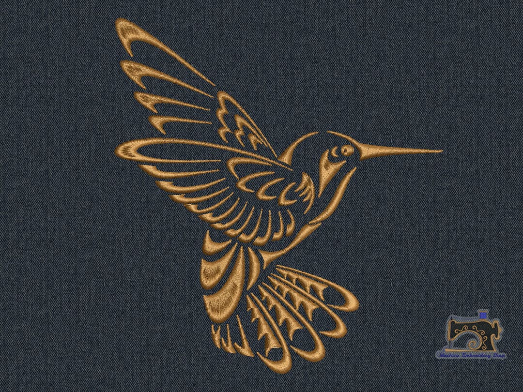 Hummingbird Machine Embroidery Design 4 Sizes for Instant Download - Etsy