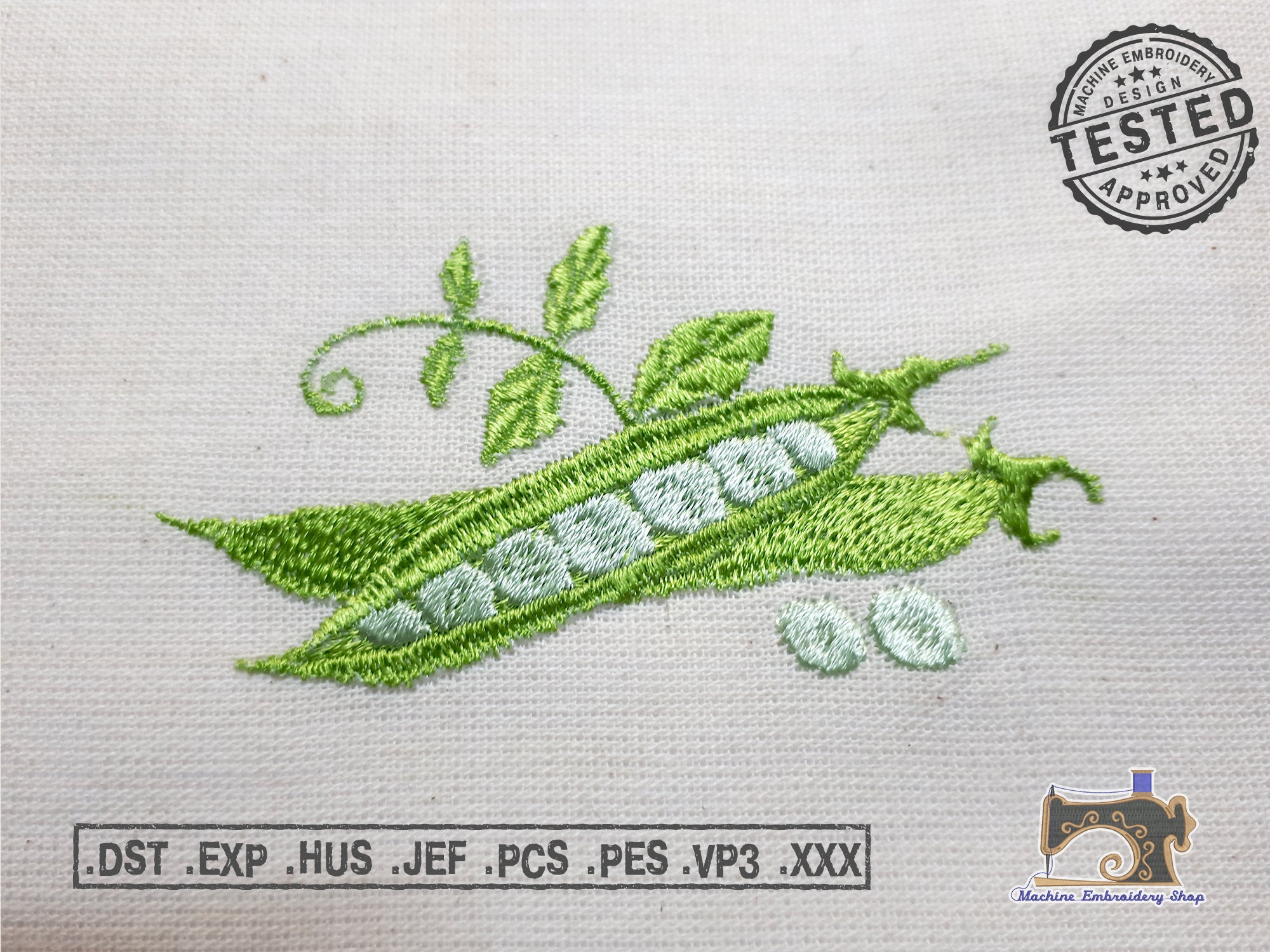Green Pea, Peas Vegetable Machine Embroidery Design - Etsy UK