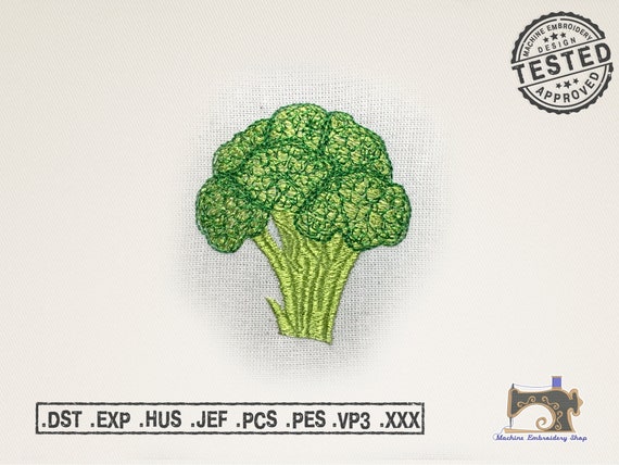 Broccoli vegetable Machine Embroidery Design | Etsy