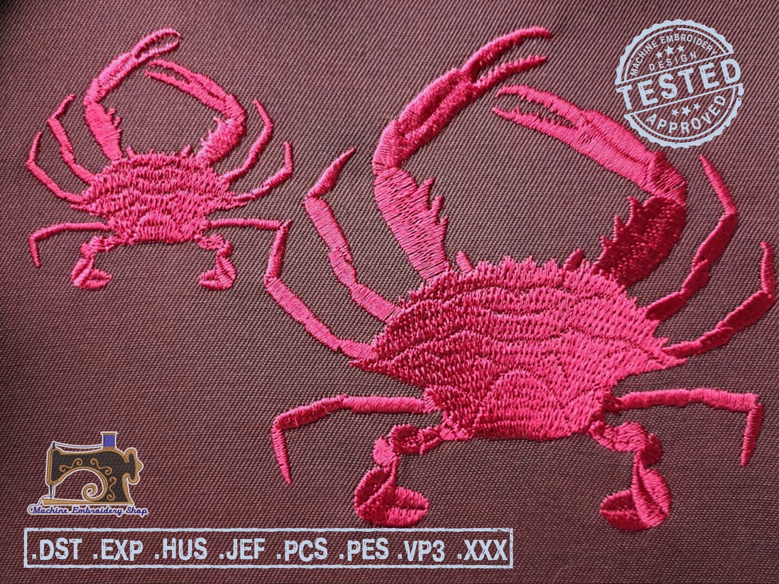 Crab 2 Sizes Machine Embroidery Design - Etsy
