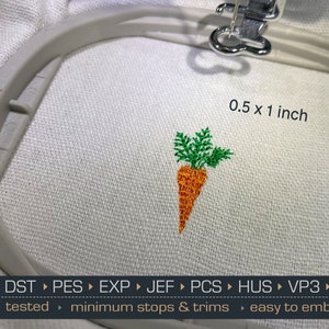 Mini Carrot Vegetable Machine Embroidery Design - Etsy