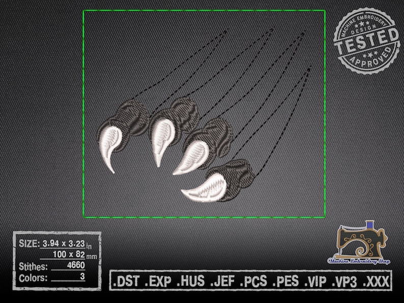 Real Scratching Claws Machine Embroidery Design - Etsy