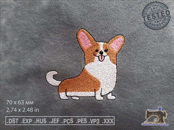 Happy Dog Machine Embroidery Design | Etsy