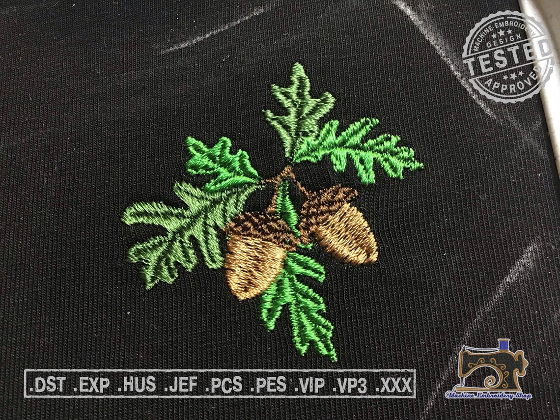 Acorns With Oak Leaves Autumn Machine Embroidery Design for a - Etsy