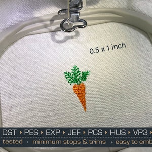 Mini Carrot Vegetable Machine Embroidery Design - Etsy
