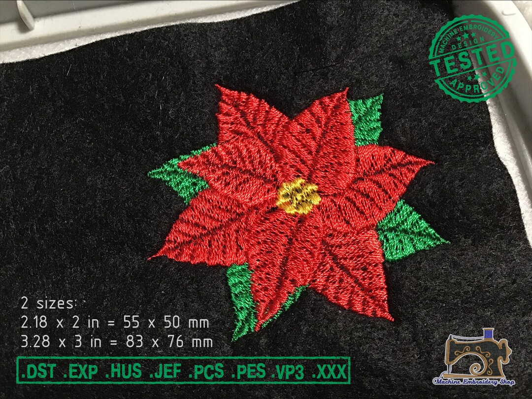 Poinsettia Machine Embroidery Design - Etsy