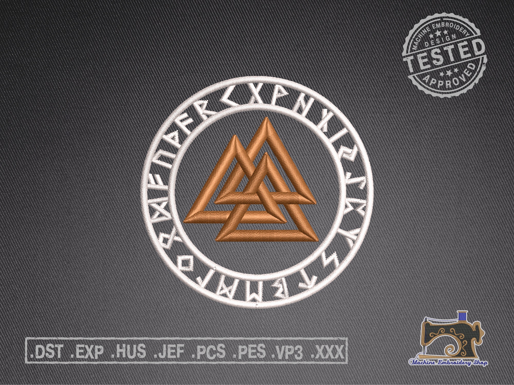 Valknut Viking Symbol Rune Circle Machine Embroidery Design - Etsy UK