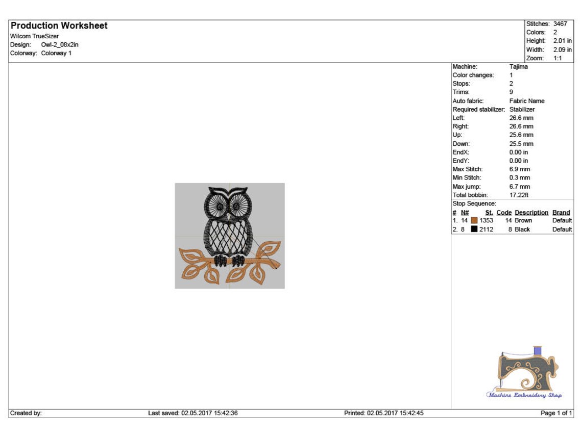 Owl Bird Machine Embroidery Design 2 Sizes - Etsy