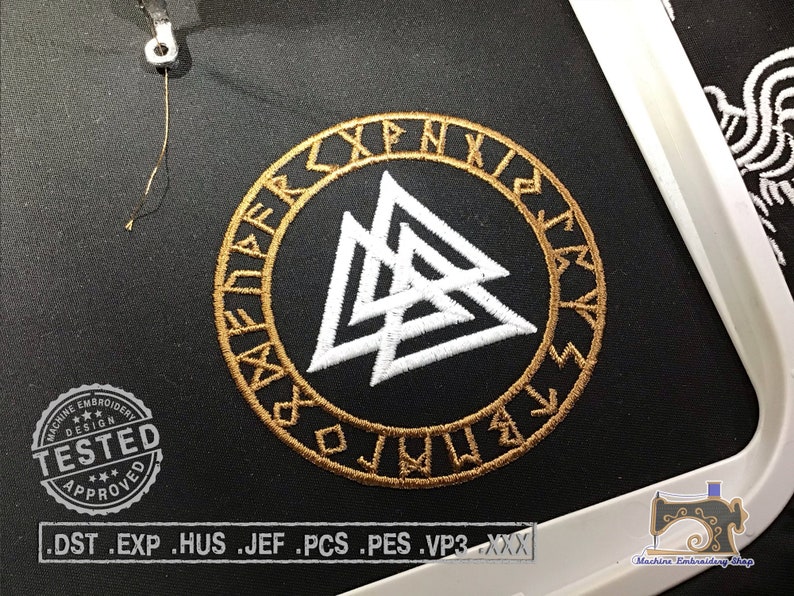 Valknut Viking Symbol Rune Circle Machine Embroidery Design | Etsy