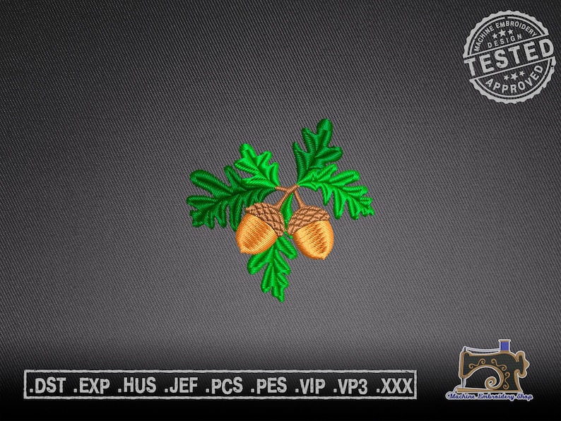 Acorns With Oak Leaves Autumn Machine Embroidery Design for a - Etsy