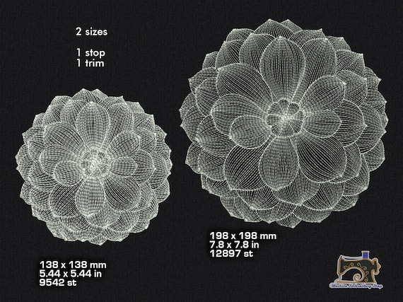 Big Flower Machine Embroidery Design - Etsy