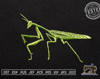Praying Mantis DIGITAL Machine Embroidery Design. A Modern Insect to Stitch Out on Your ...