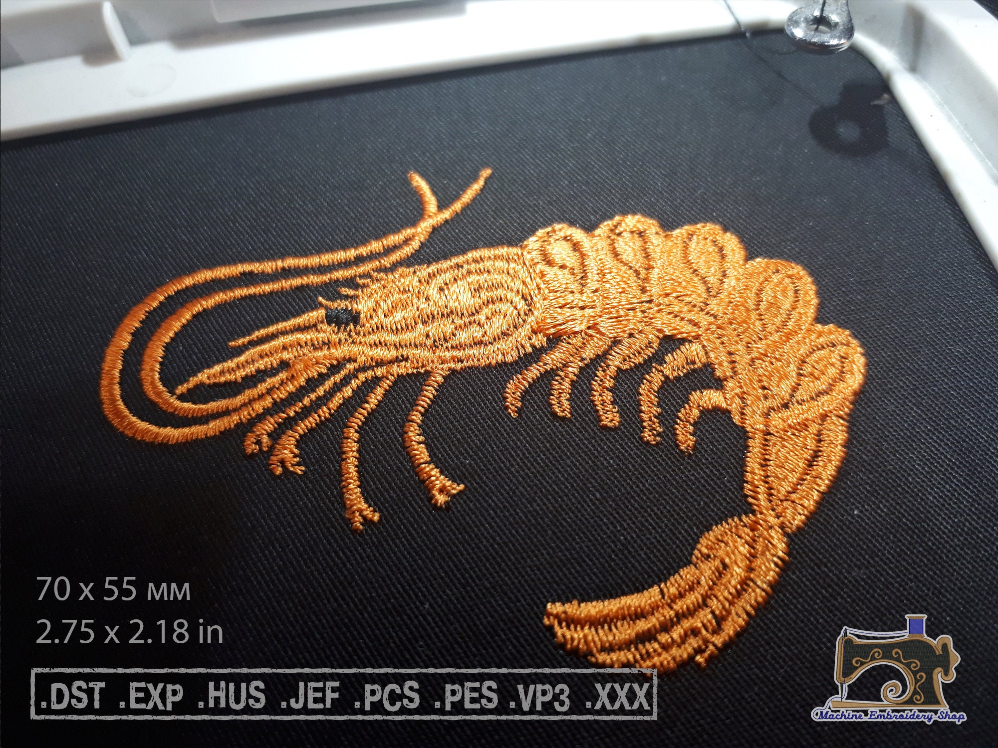 Shrimp Machine Embroidery Design - Etsy