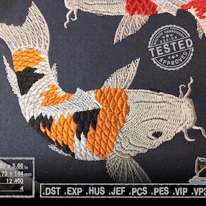 Koi Fish Machine Embroidery Design - Etsy