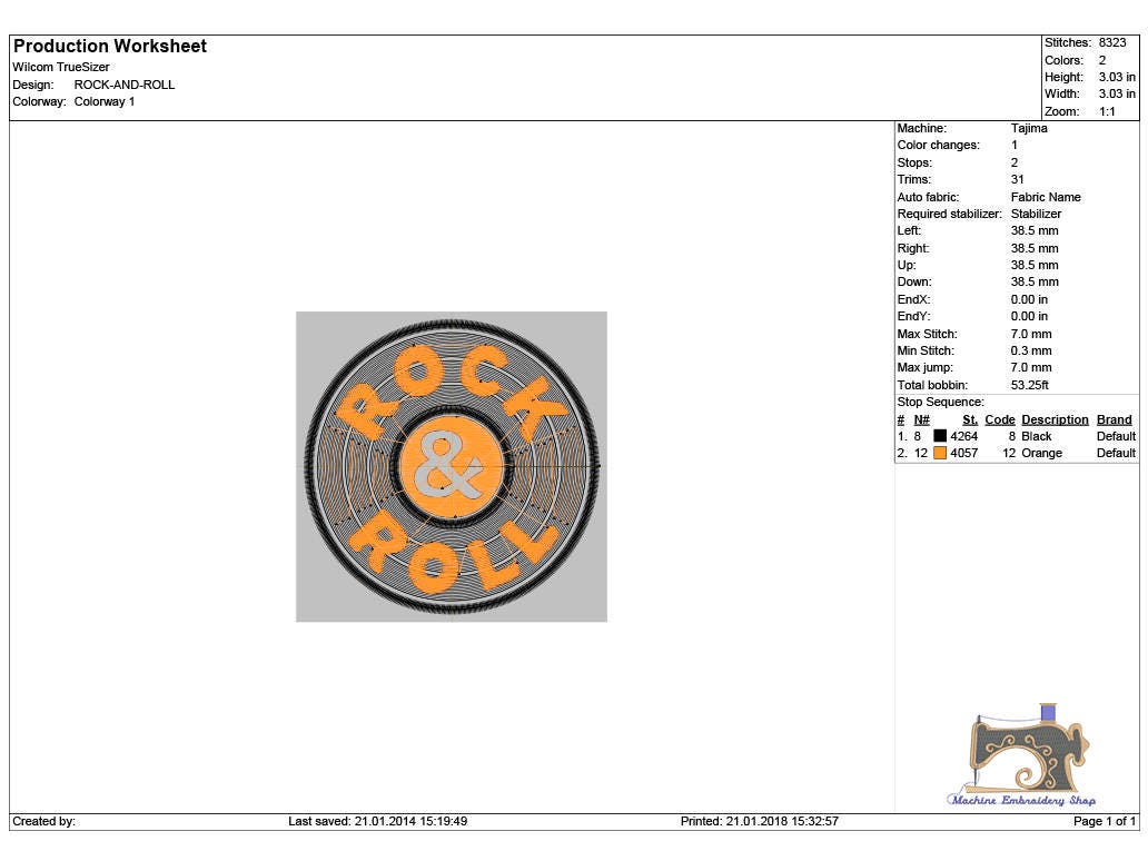 Machine embroidery Rock and Roll patch Vinyl Records digital | Etsy