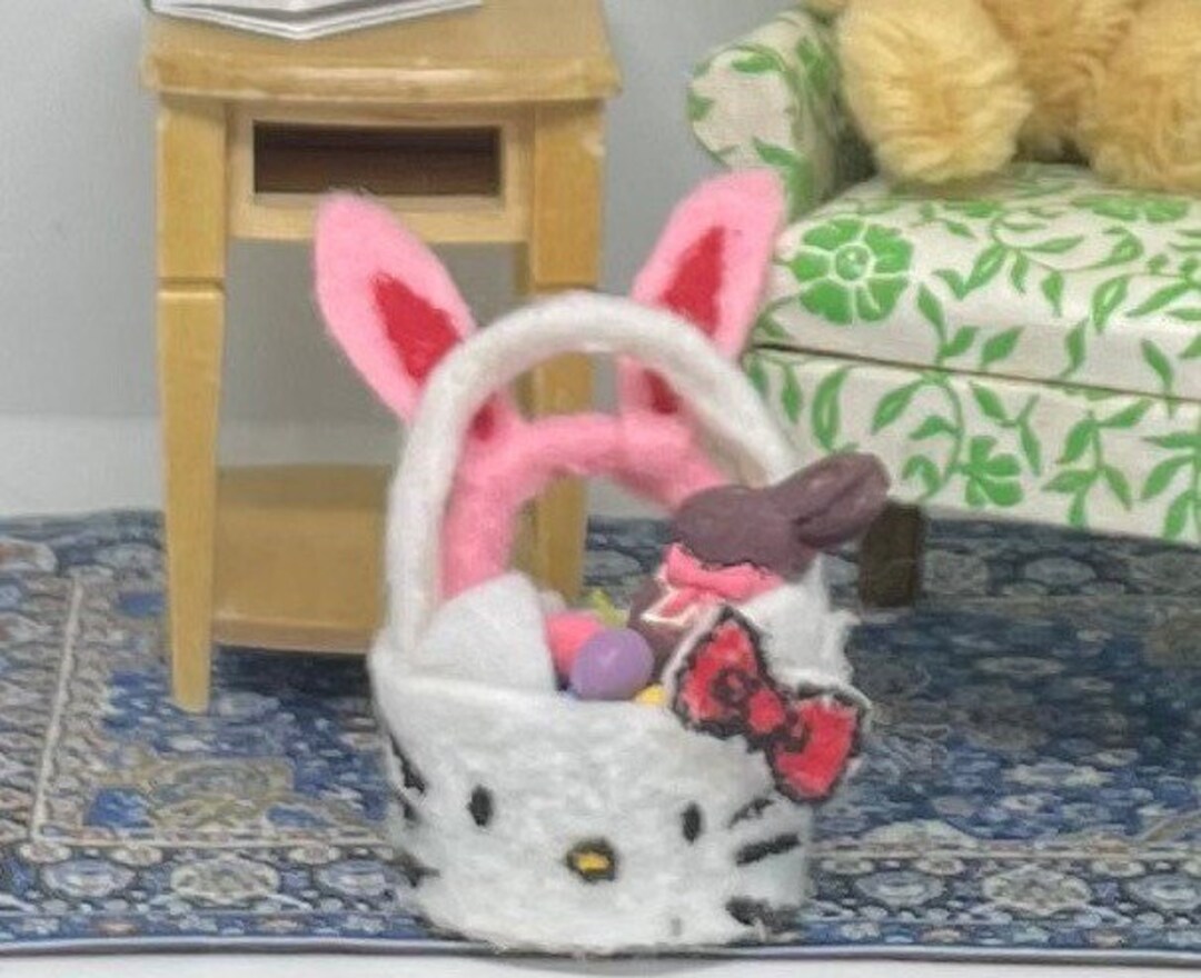 Hello Kitty Easter Basket Dollhouse Miniature Etsy