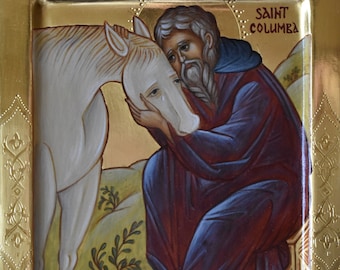 St Columba Icon - Etsy