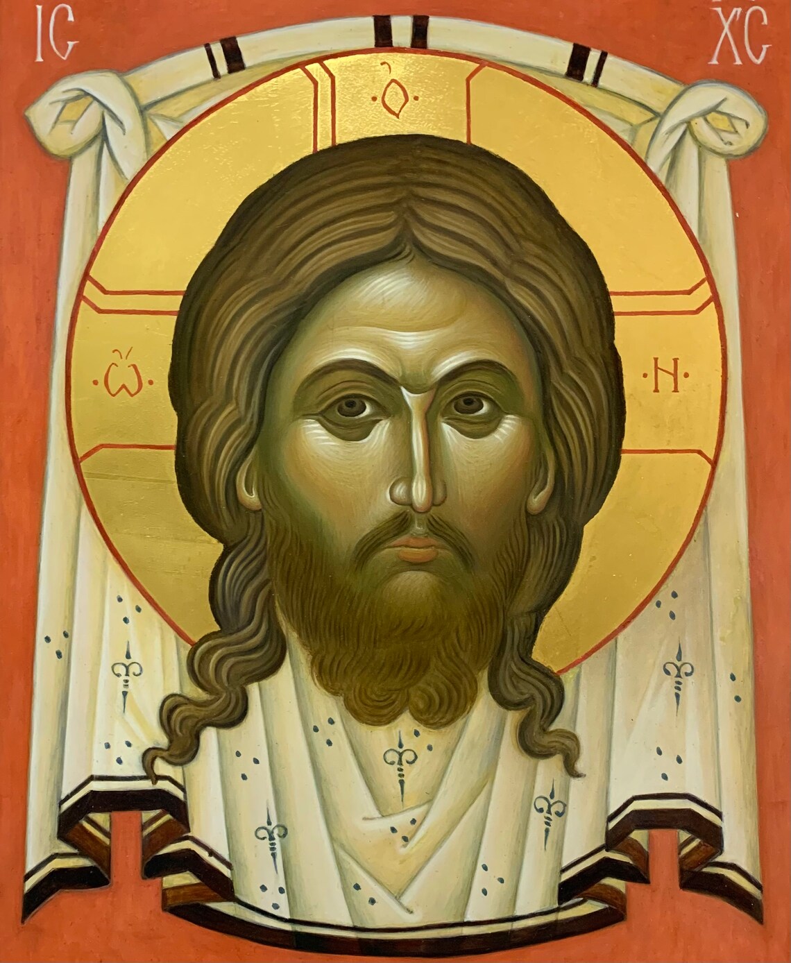 Jesus Christ Icon, Mandylion of Edessa, Byzantine Orthodox Icon, Egg ...