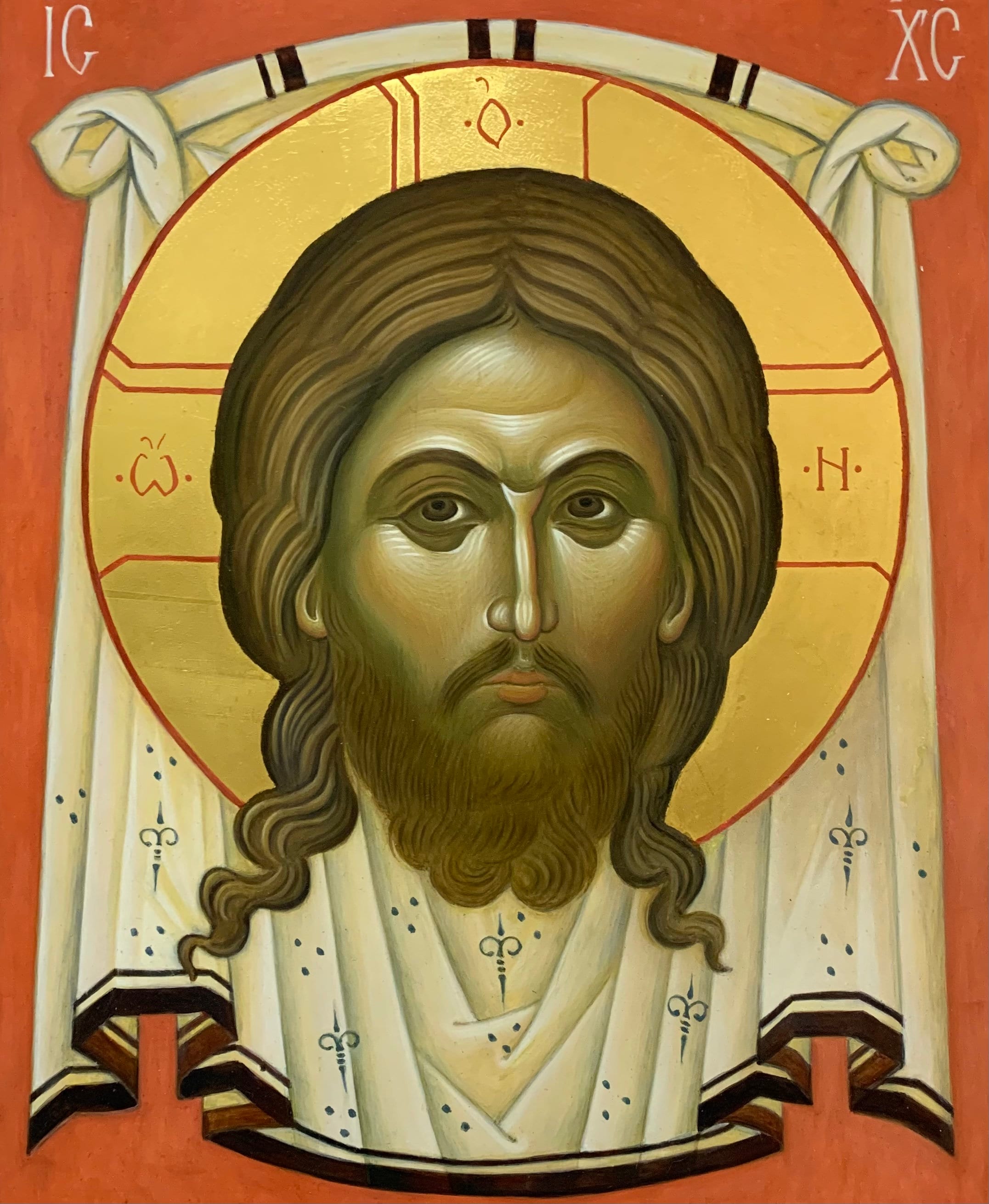 Jesus Christ Icon, Mandylion of Edessa, Byzantine Orthodox Icon, Egg ...