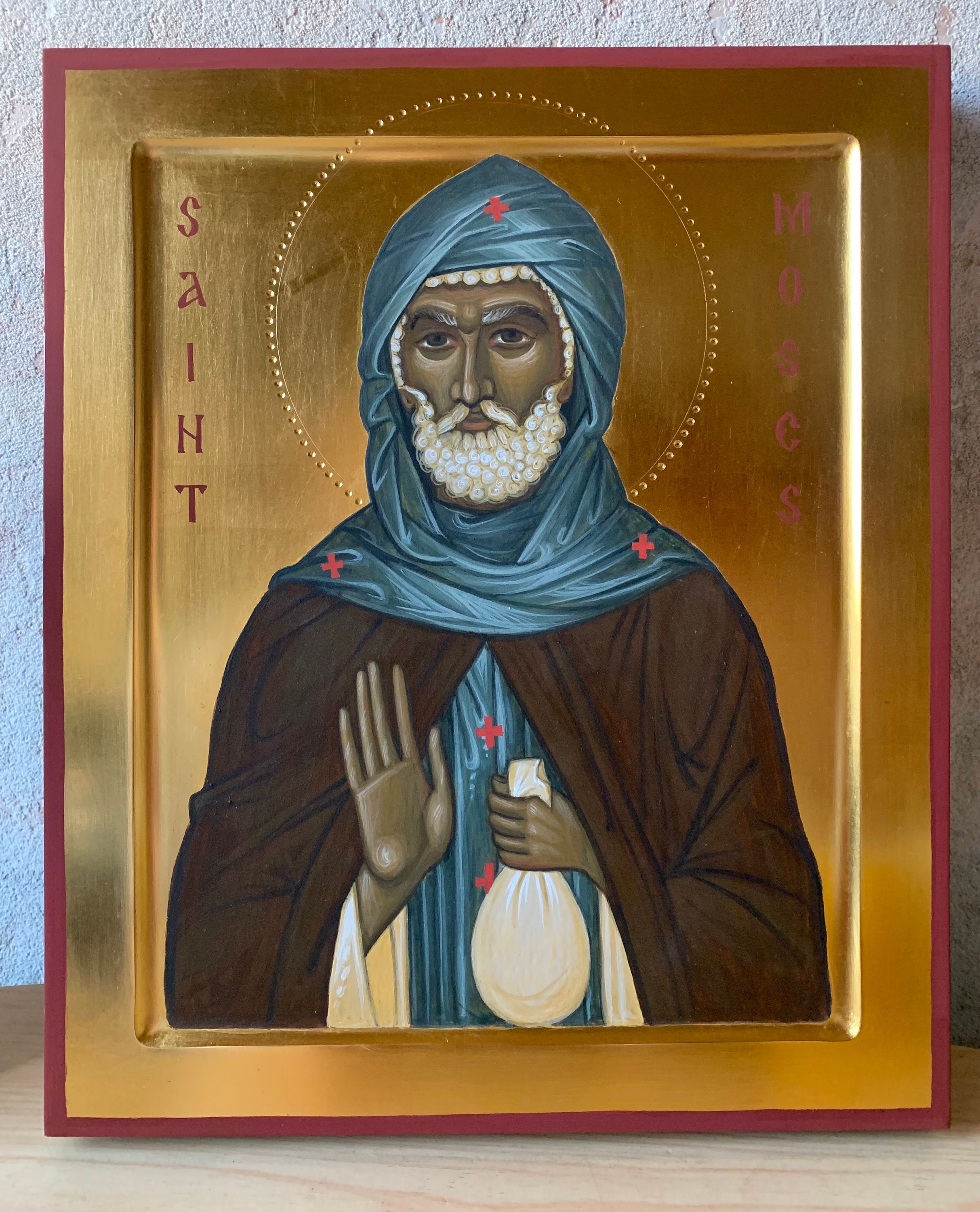 St. Moses the Black, Saint Moses Murin, Orthodox Icon, Egg Tempera ...
