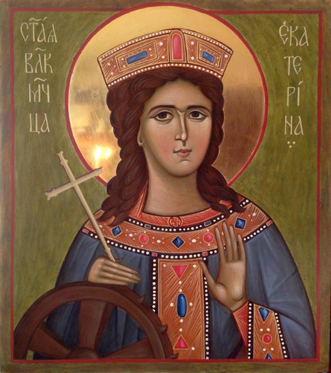 Saint Great Martyr Catherine Katerina Ukrainian Icon Byzantine Icon ...