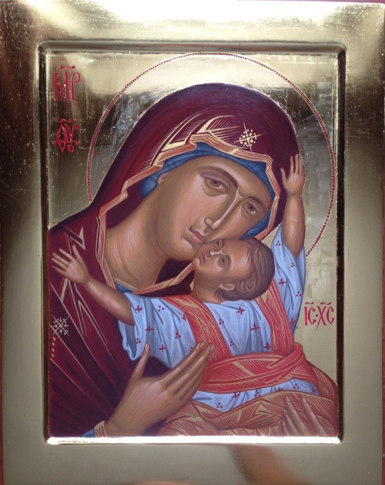 Mother of God Byzantine Orthodox Icon Egg Tempera Богородица с - Etsy