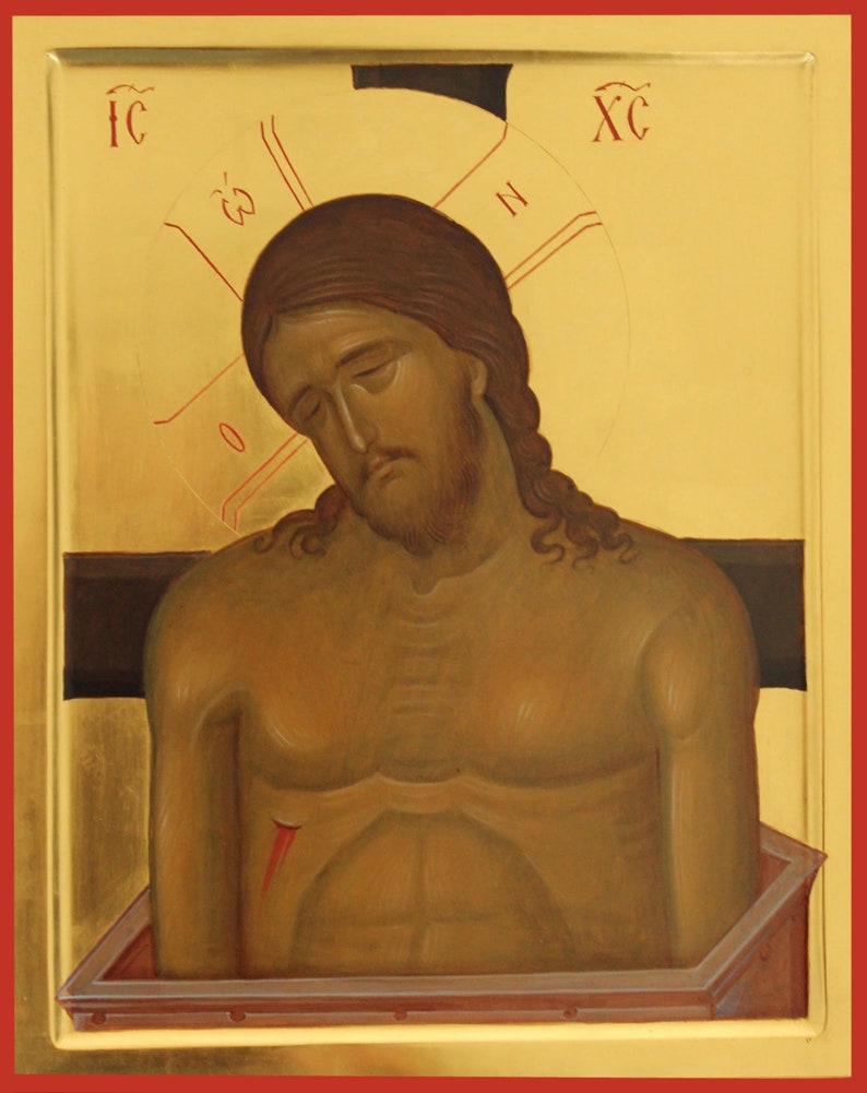 Jesus Christ Orthodox Icon Ukrainian Icon Christ in the Tomb Weep Not ...