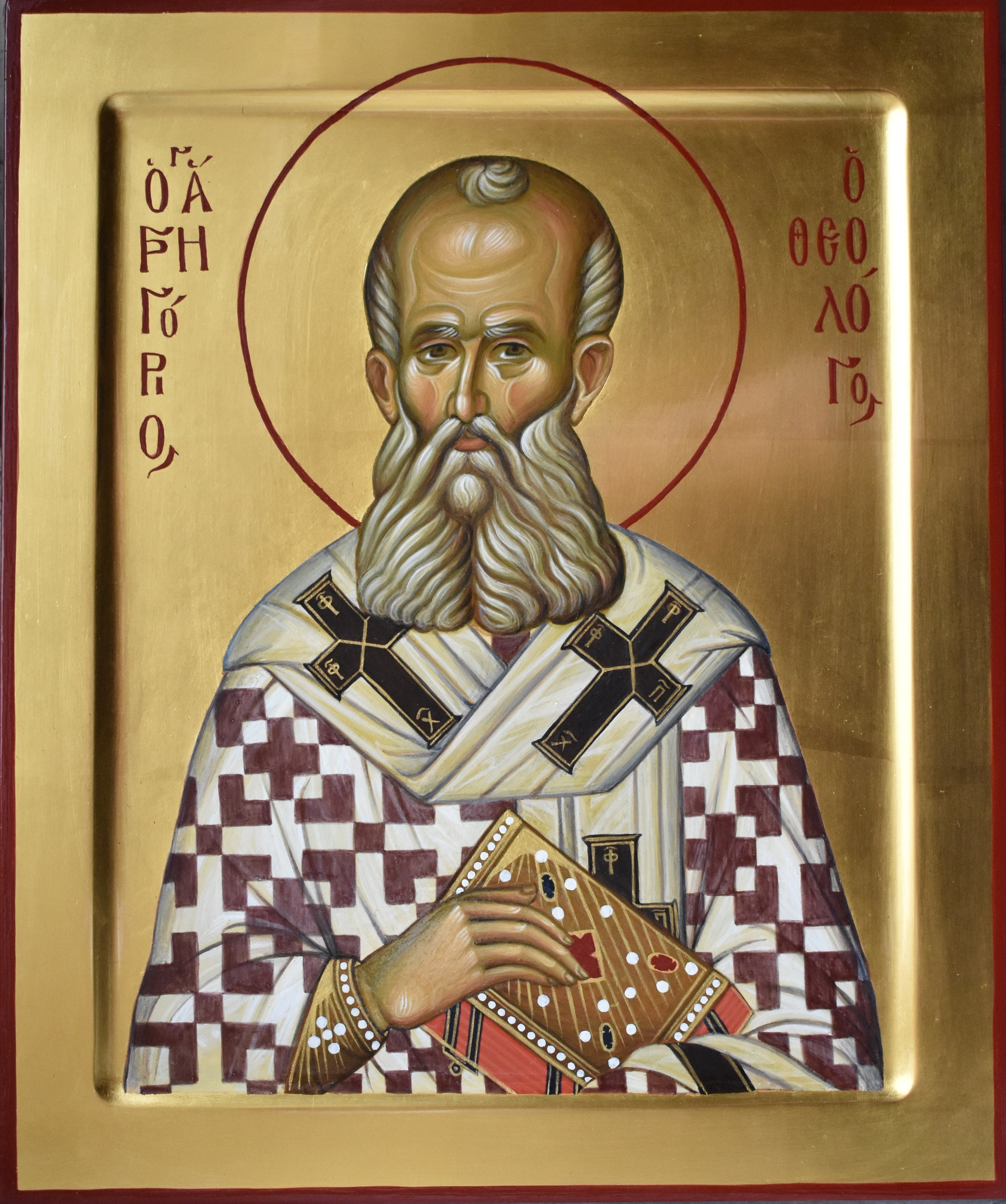 St. Gregory the Theologian Orthodox Icon Byzantine Icon Greek Icon Egg ...