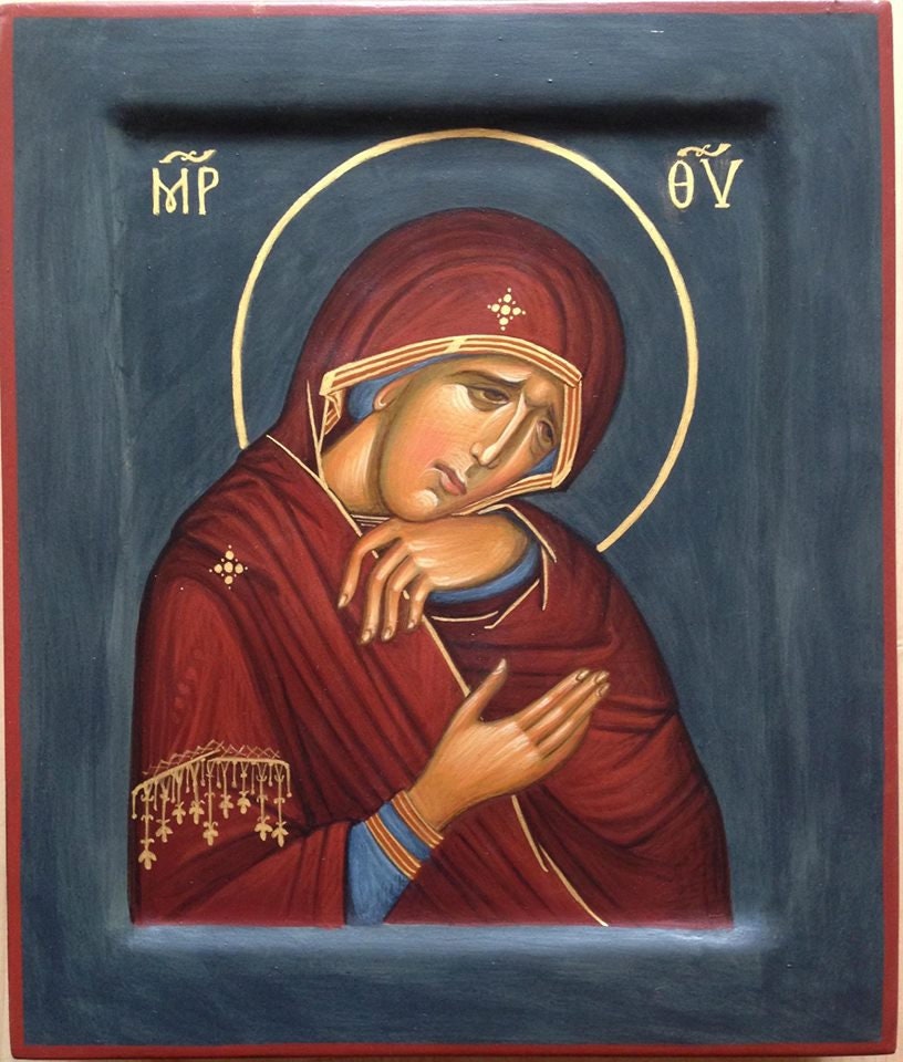 Orthodox Icon Weep Not for Me Mother Egg Tempera Mother of God Hand ...