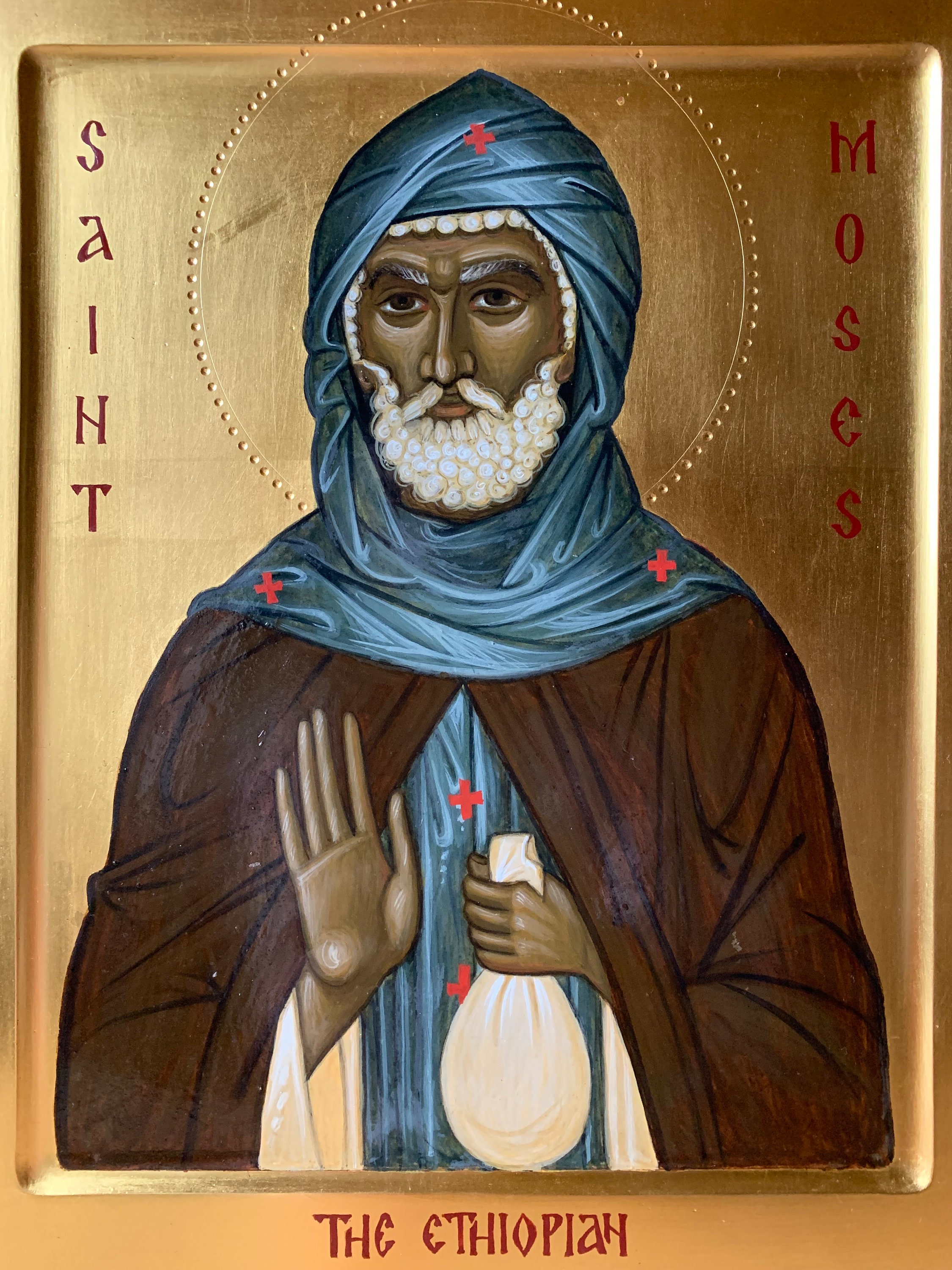 St. Moses the Black, Saint Moses Murin, Orthodox Icon, Egg Tempera ...