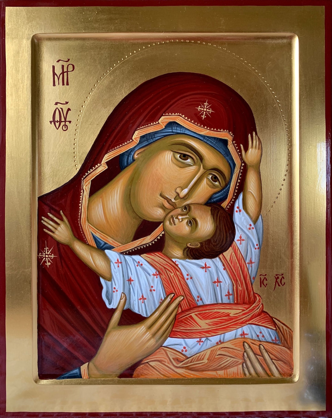 Mother of God Byzantine Orthodox Icon Egg Tempera Богородица с ...
