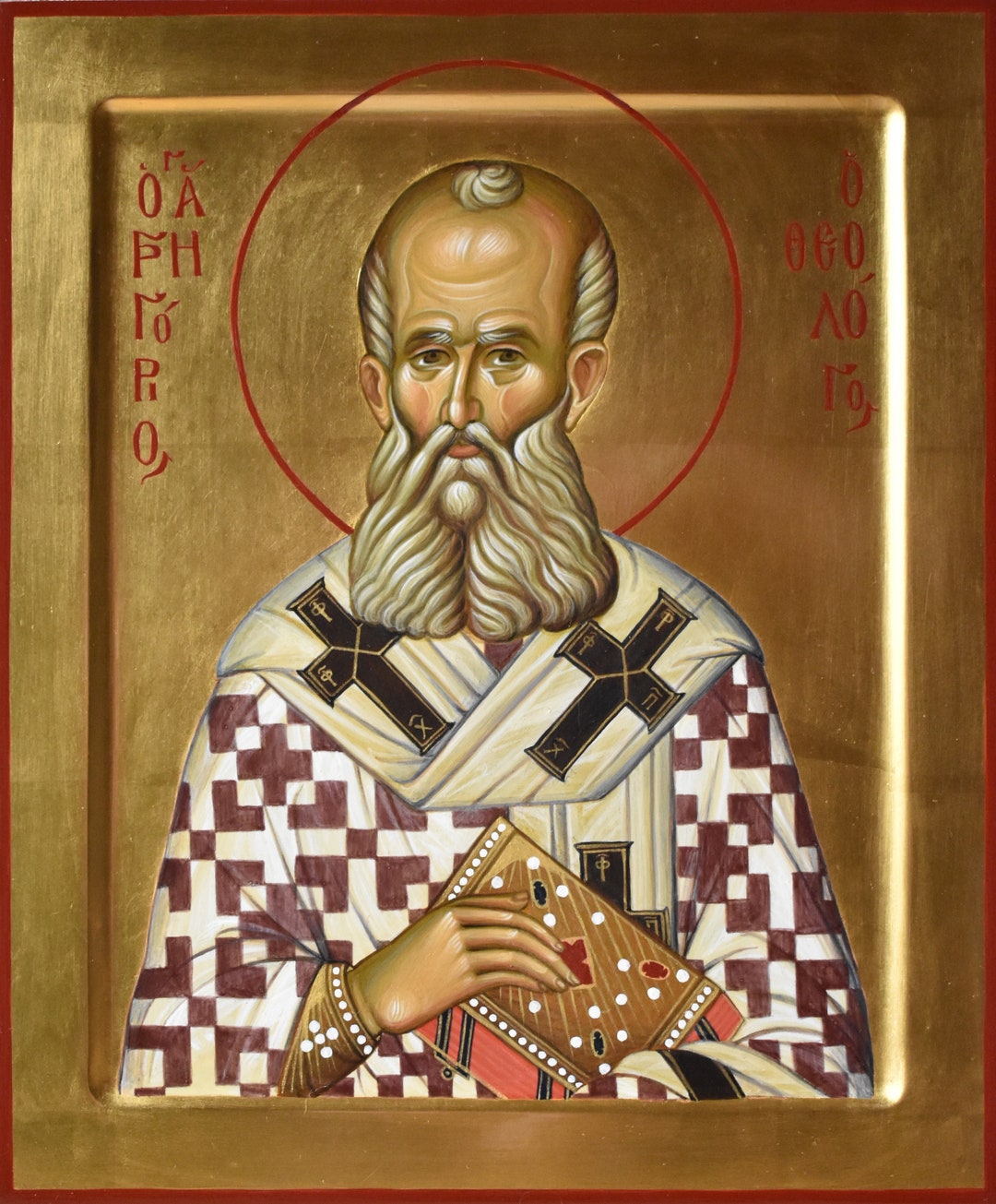 St. Gregory the Theologian Orthodox Icon Byzantine Icon Greek Icon Egg ...