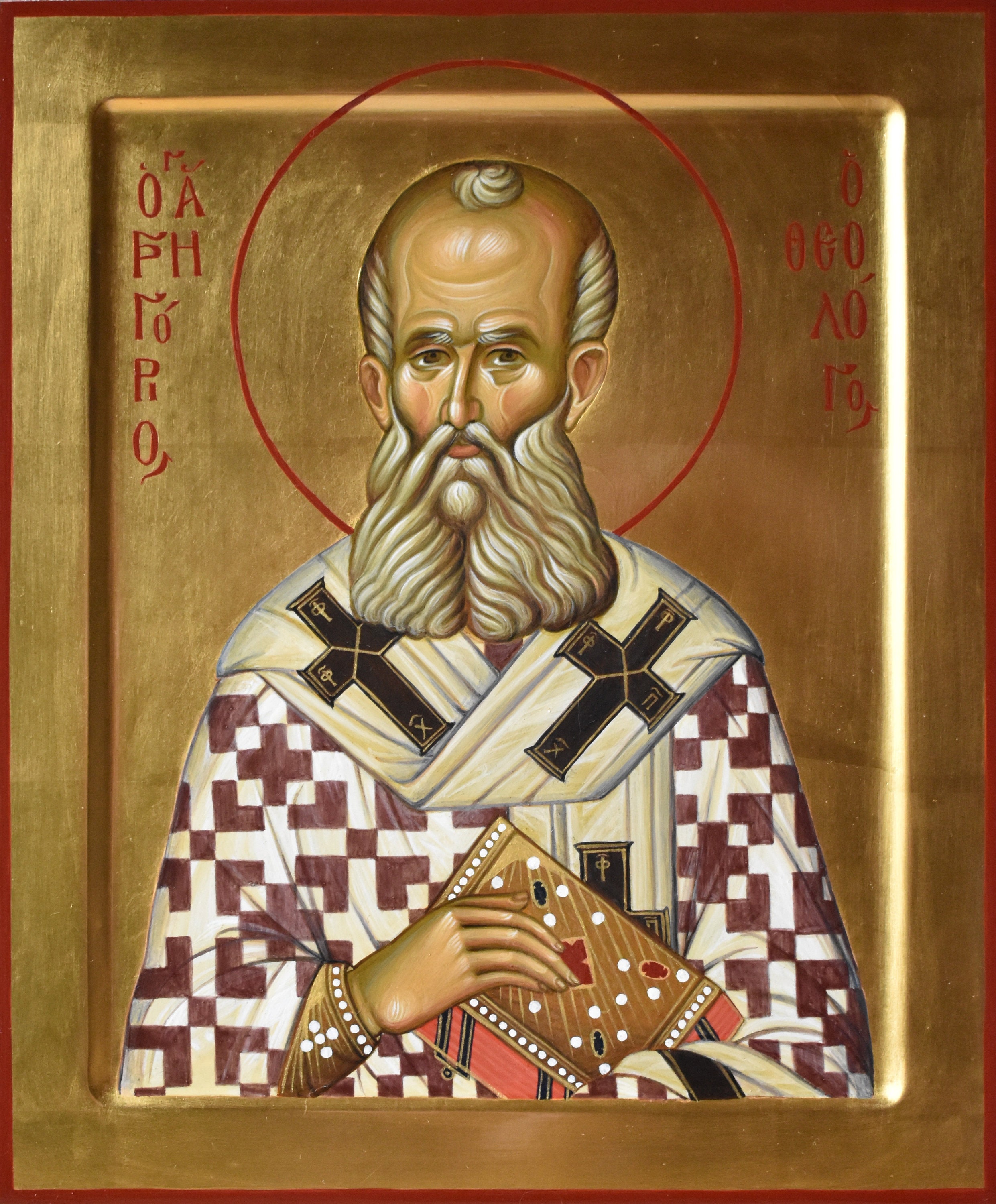 St. Gregory the Theologian Orthodox Icon Byzantine Icon Greek Icon Egg ...