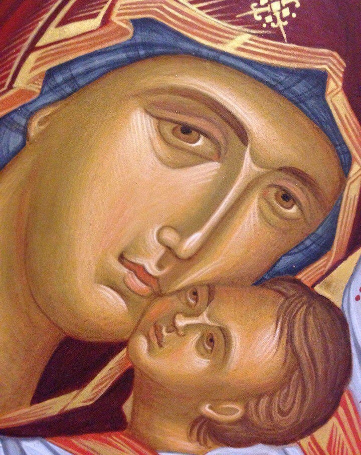 Mother of God Byzantine Orthodox Icon Egg Tempera Богородица с - Etsy