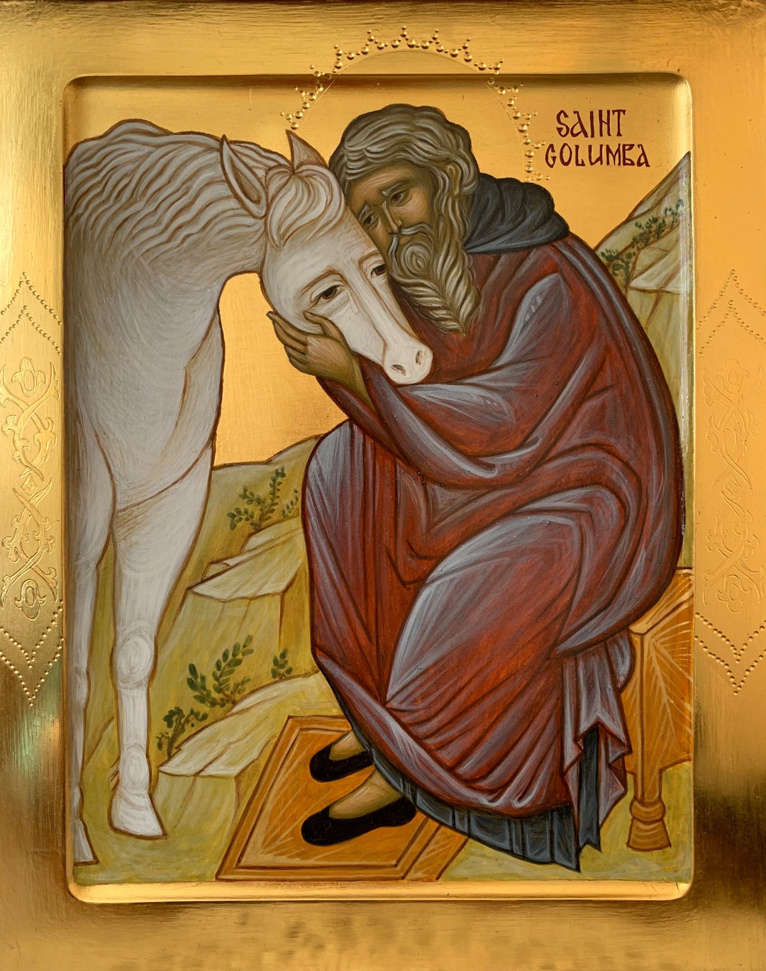 Saint Columba Byzantine Icon Orthodox Icon Egg Tempera - Etsy