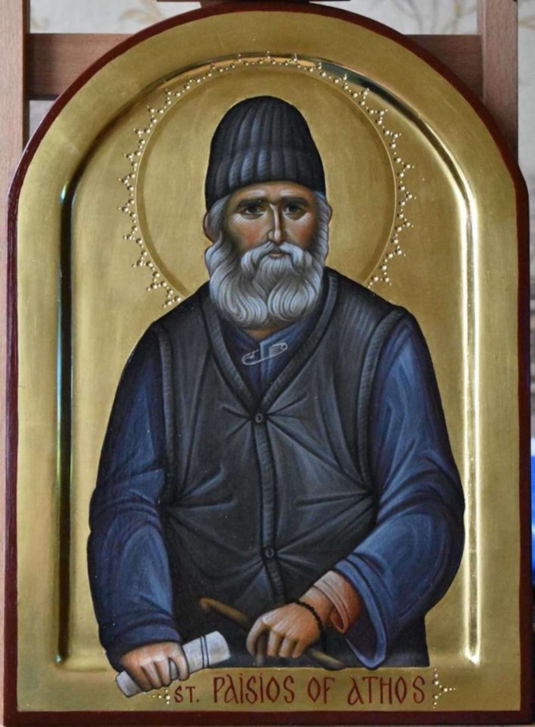 St. Paisios of Athos Byzantine Orthodox Icon Egg Tempera Saint Paisios ...