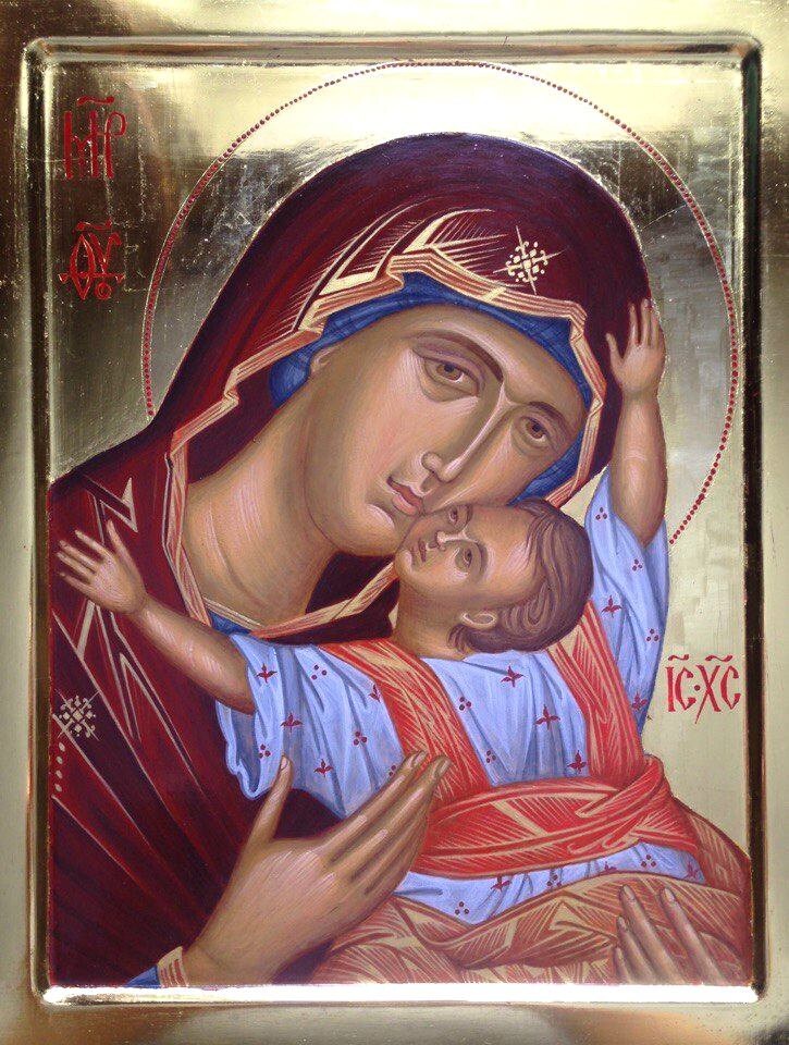 Mother of God Byzantine Orthodox Icon Egg Tempera Богородица с ...
