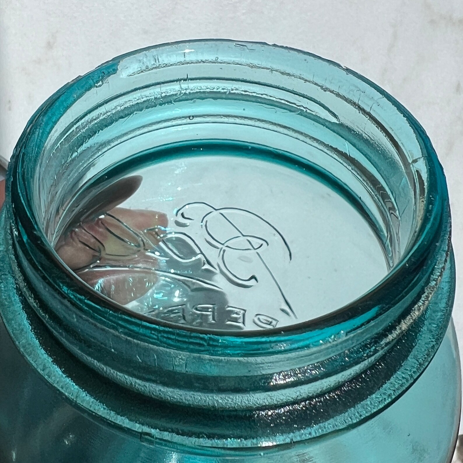 2 Ball Jars Authentic Vintage Blue Ball Perfect Mason Jars OFFSET #3C ...