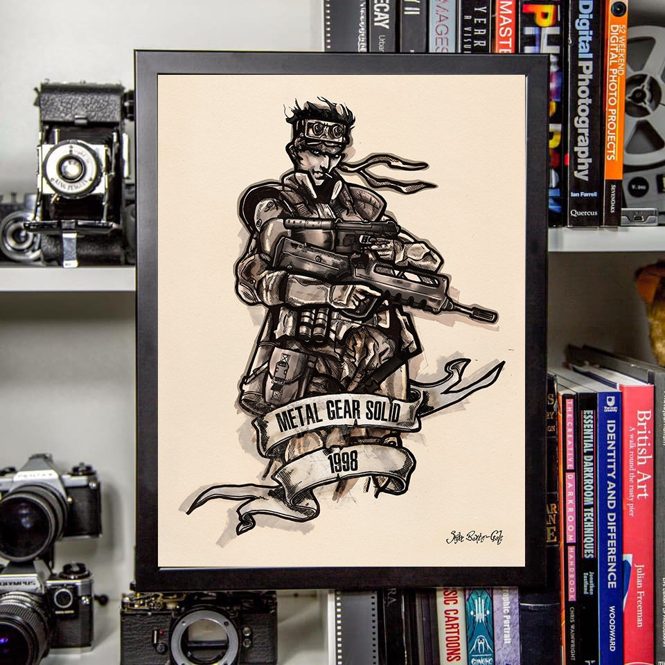 Metal Gear Solid 1 solid Snake 1998. 30x40 Poster/framed | Etsy