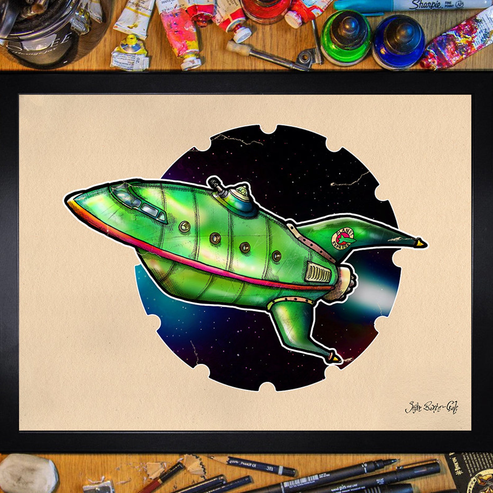 Planet Express Ship futurama. 30x40 Poster/framed - Etsy
