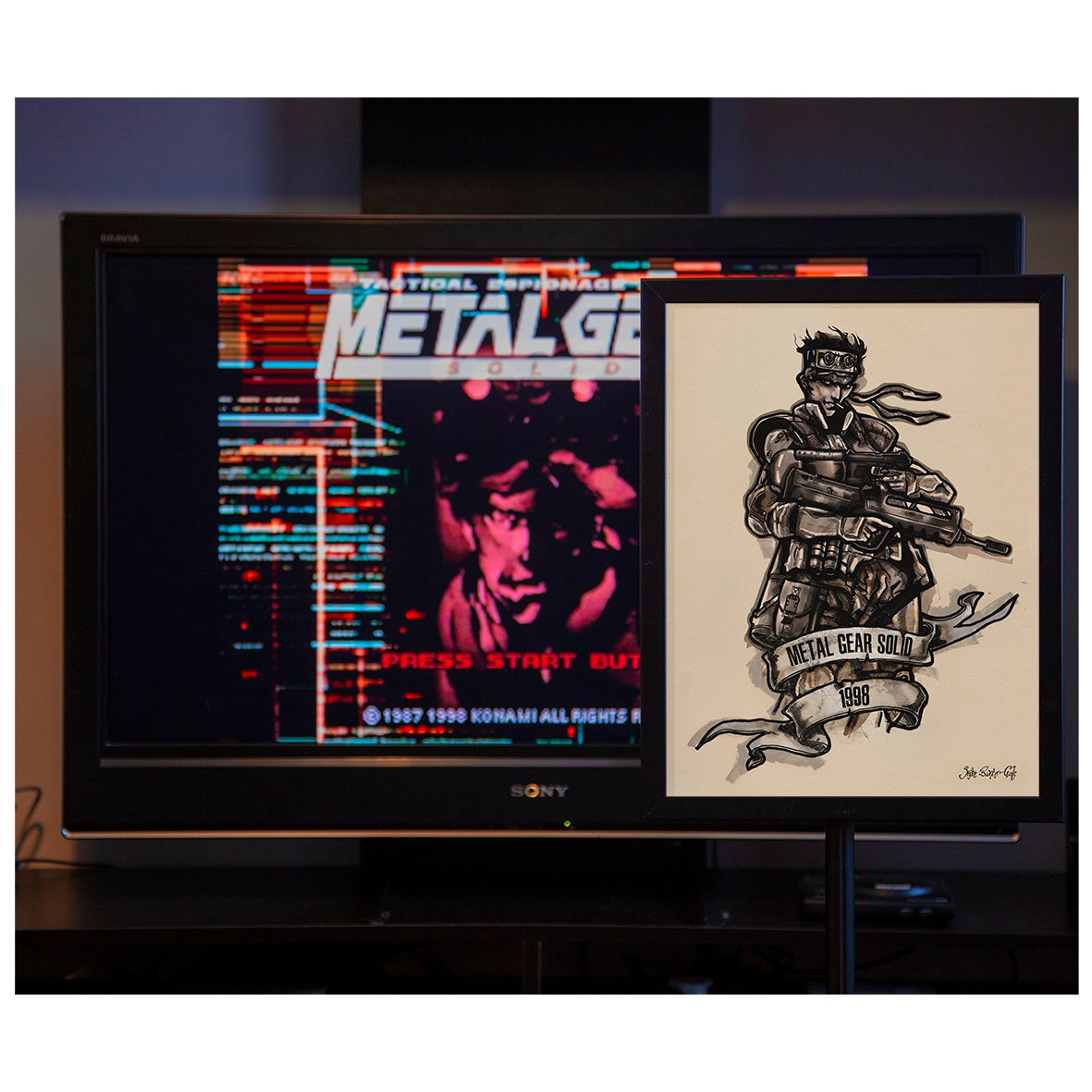 Metal Gear Solid 1 solid Snake 1998. 30x40 Poster/framed | Etsy