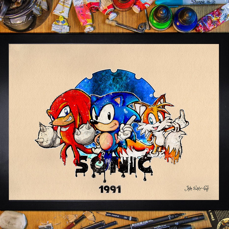 Sonic (knuckles Sonic and Tails) 30x40 Poster/framed - Etsy UK
