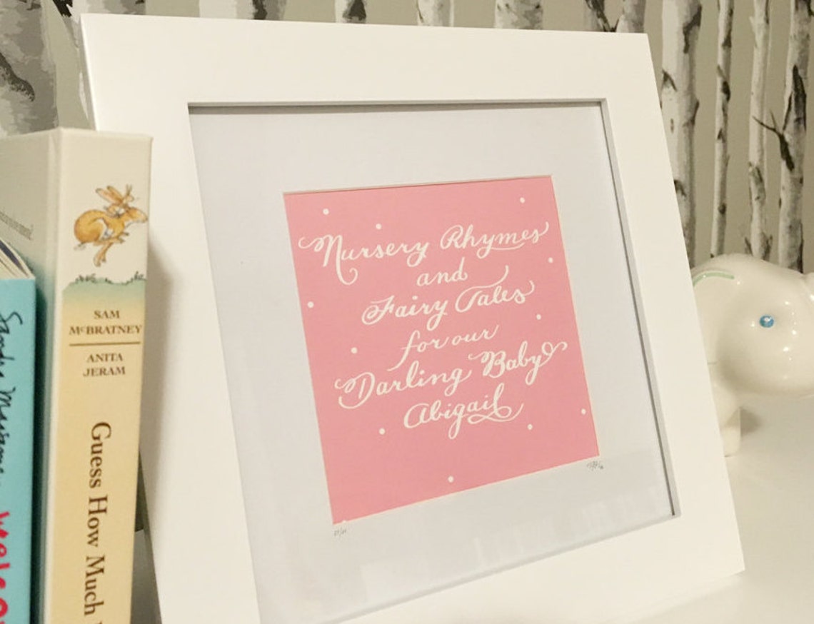 Nursery Rhymes and Fairytales for Darling Baby Abigail Nursery Print - Etsy