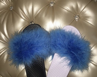 Fluffy slides | Etsy