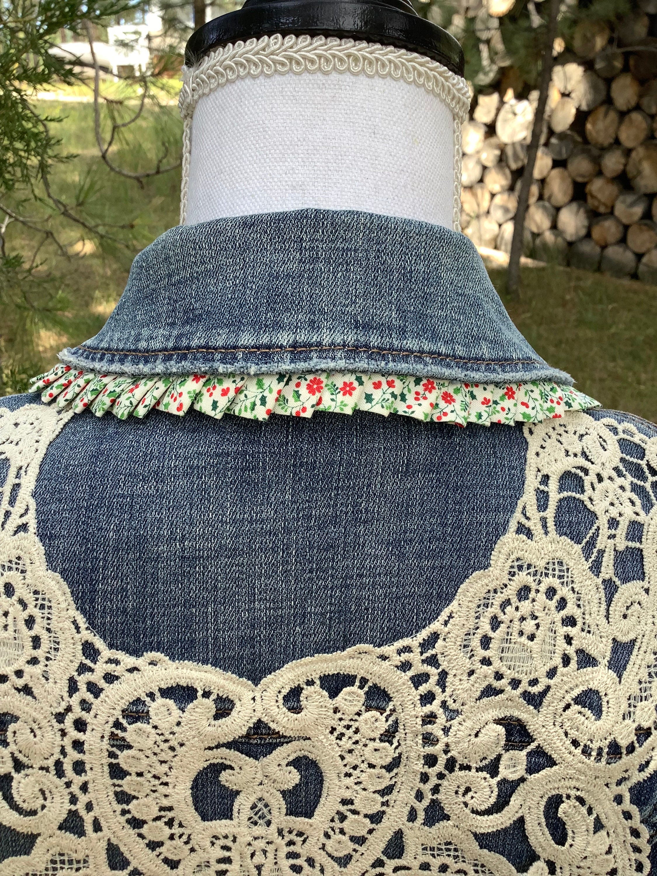 Upcycled/embellished Denim Jacket - Etsy