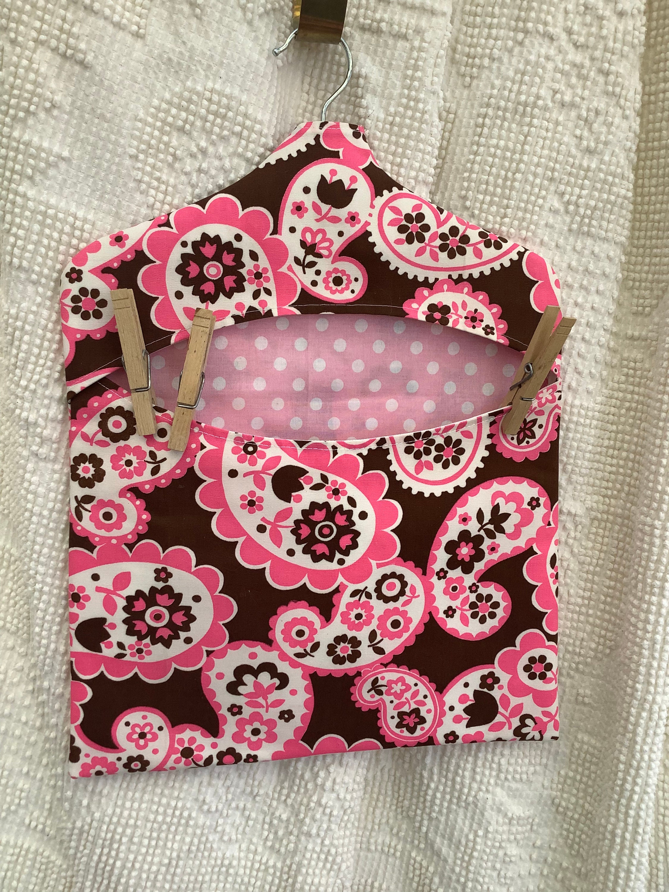 Clothespin Bag Laundry Bathroom Organizer Vintage Fabric - Etsy