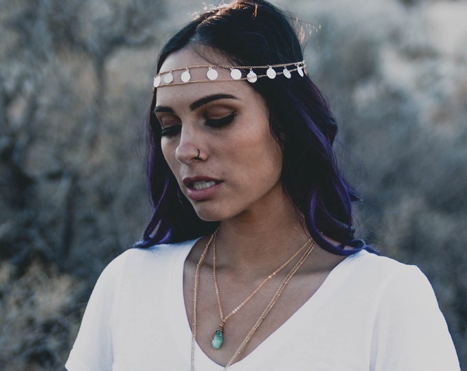 Gold Coin Head Chain Boho Hair Chain Silver Wedding Hair - Etsy