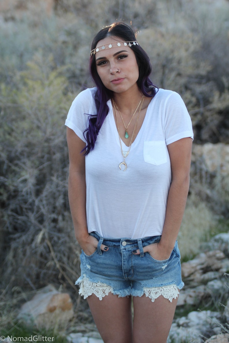 Gold Coin Head Chain Boho Hair Chain Silver Wedding Hair | Etsy