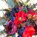 Navy Red Bouquet Boho Wedding Bouquet Silk Flower Bouquet - Etsy